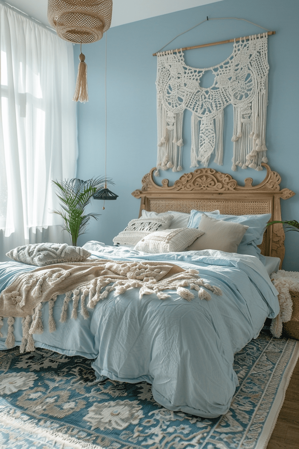 29 Light Blue Boho Bedroom Ideas - Courtneys World