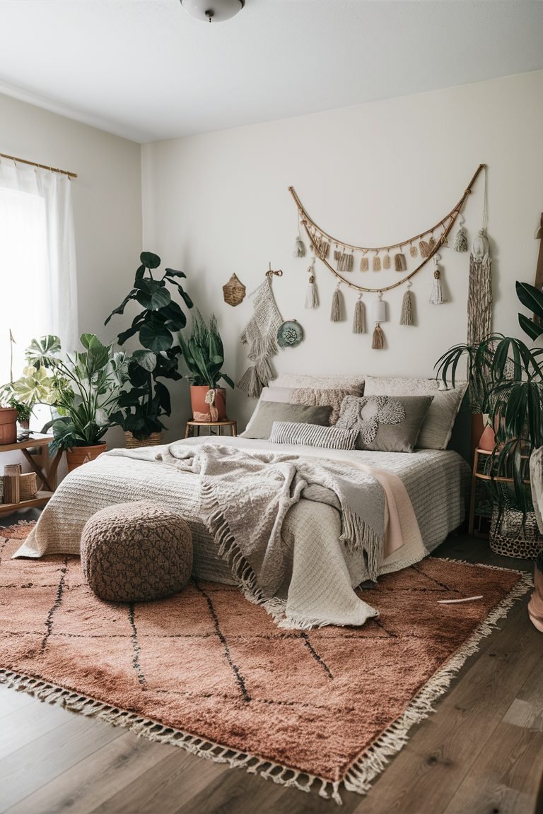 29 Boho Bedroom Cozy Rug Ideas - Courtneys World