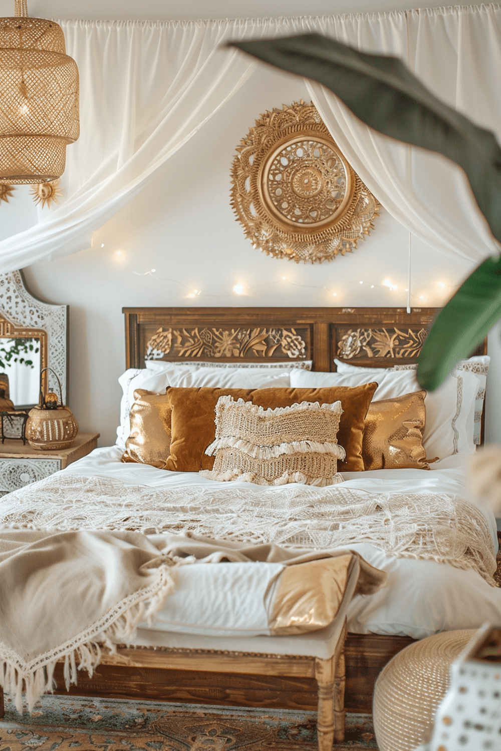 29 Boho Bedroom With Gold Accents Ideas - Courtneys World