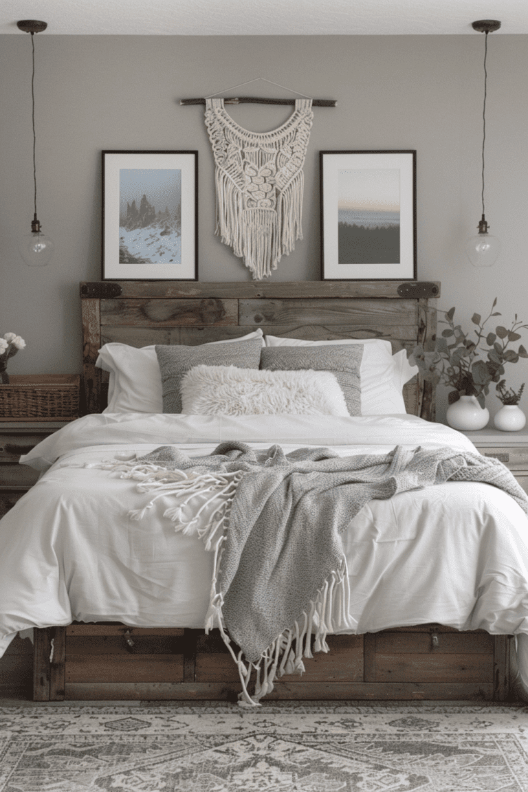 29 Grey Boho Bedroom Ideas - Courtneys World