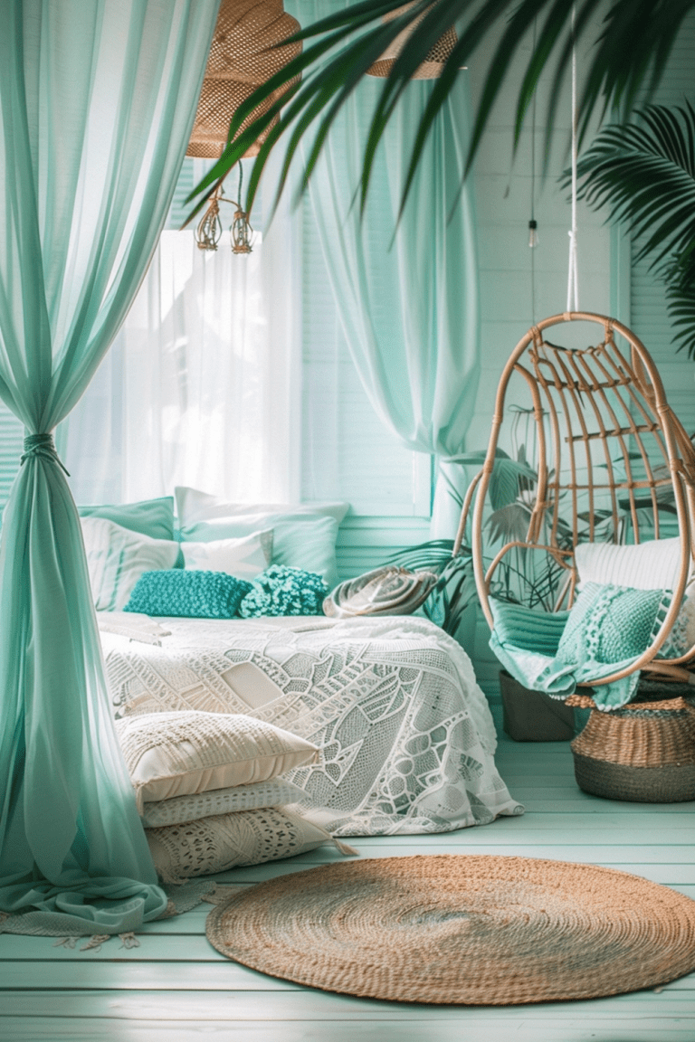 29 Light Blue Boho Bedroom Ideas - Courtneys World