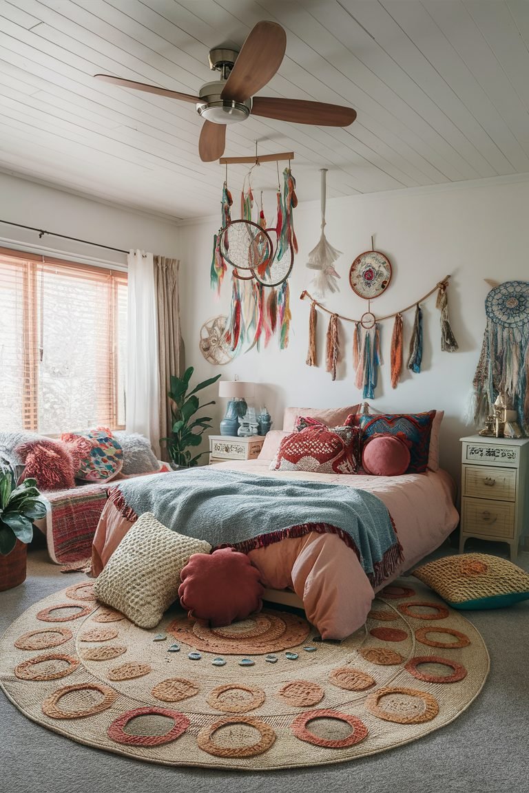29 Boho Bedroom Cozy Rug Ideas - Courtneys World