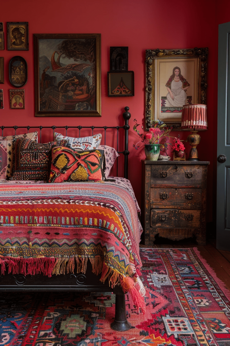 29 Red Boho Bedroom Ideas - Courtneys World