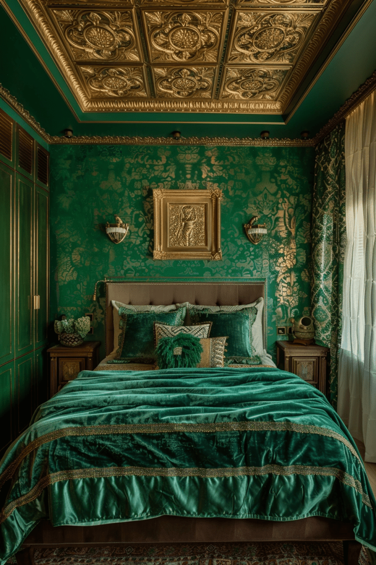 29 Emerald Green Art Deco Bedroom Ideas - Courtneys World