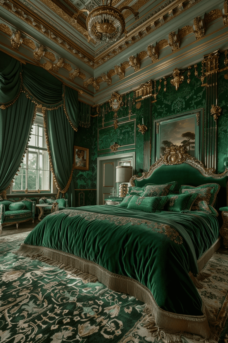 29 Emerald Green Art Deco Bedroom Ideas - Courtneys World