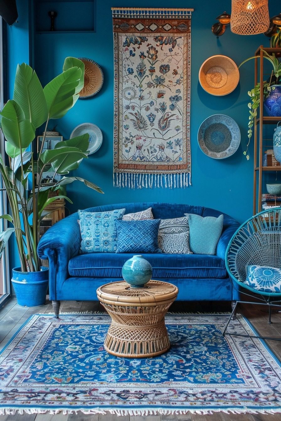 29 Blue Boho Apartment Ideas For A Tranquil Urban Haven - Courtneys World