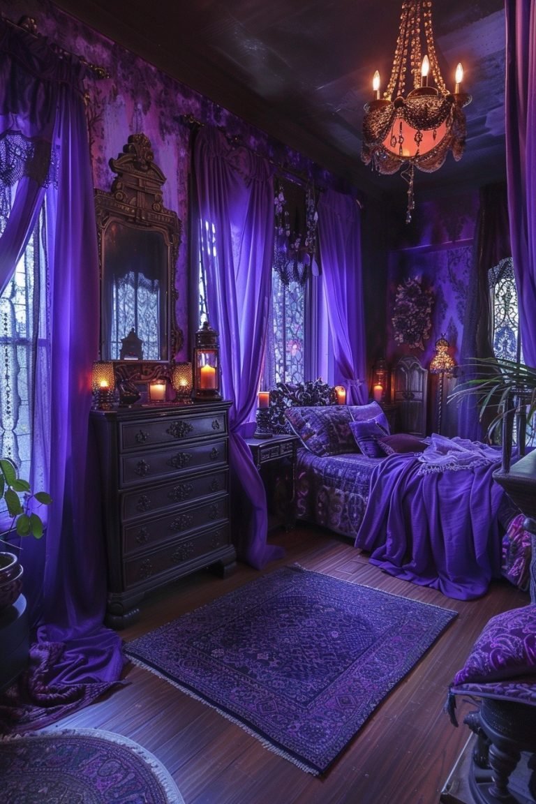 29 Purple Witchy Bedroom Ideas For A Magical Space - Courtneys World