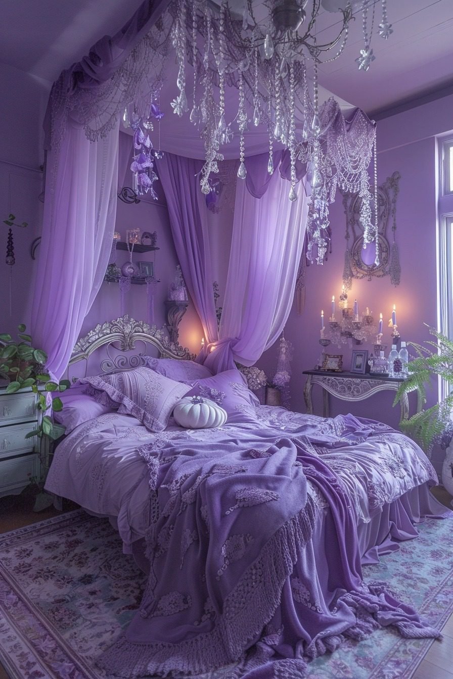 29 Purple Witchy Bedroom Ideas For A Magical Space - Courtneys World