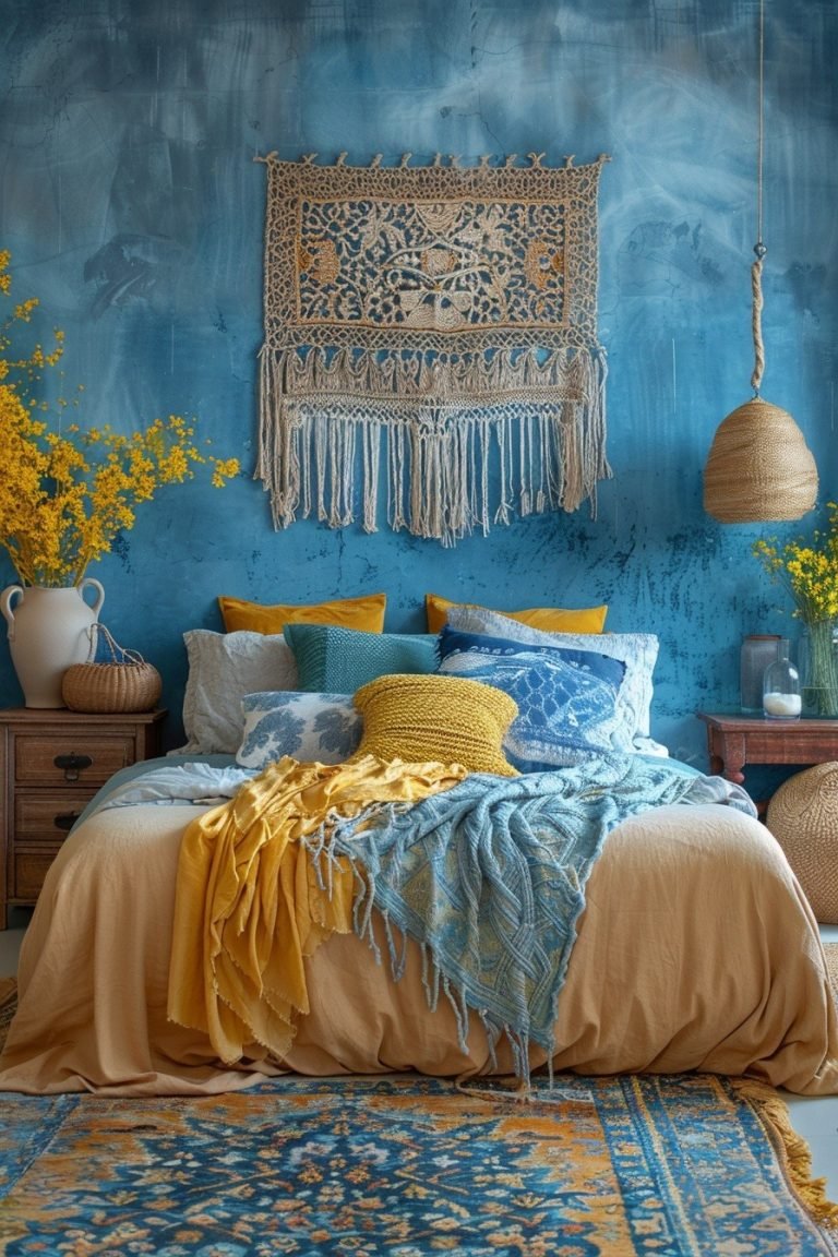 29 Vibrant Blue And Yellow Boho Decor Ideas For A Cheerful Home ...