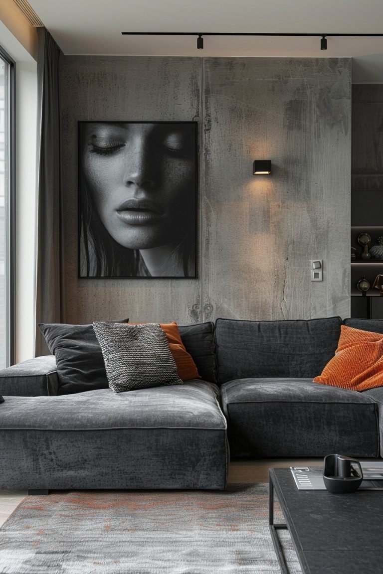 29 Dark Grey Couch Living Room Ideas For Sophisticated Style ...