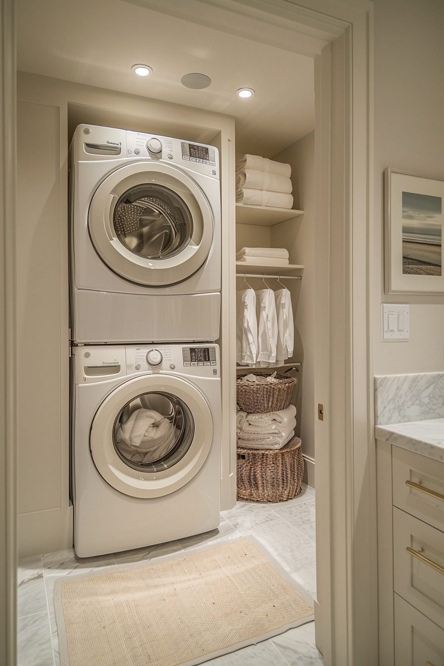 29 Stacked Laundry Room Ideas For Maximizing Your Space And Efficiency ...