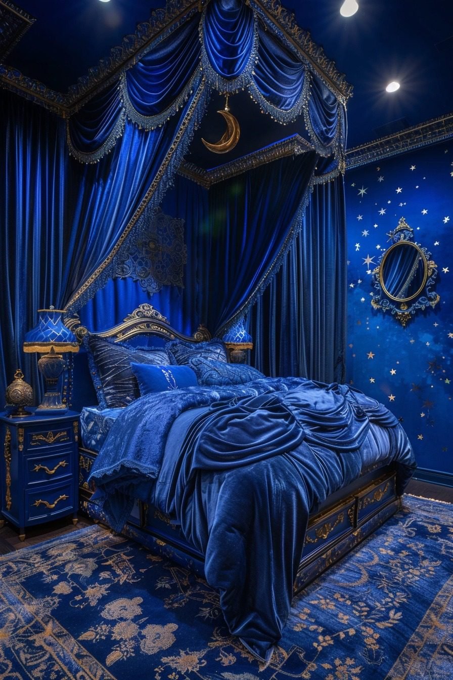 29 Enchanting Blue Witchy Bedroom Ideas For A Mystical Retreat - Courtneys World