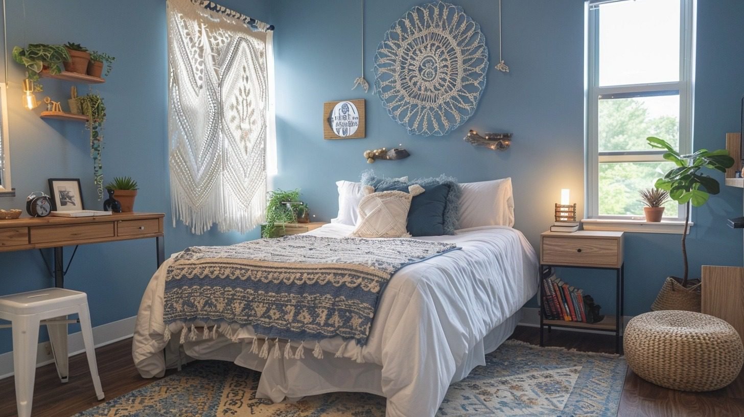 29 Blue Boho Dorm Room Ideas For A Stylish College Retreat - Courtneys ...