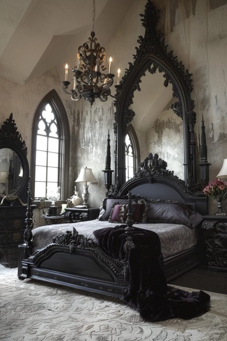 29 Gothic Bedroom Ideas To Create A Dramatic Atmosphere - Courtneys World