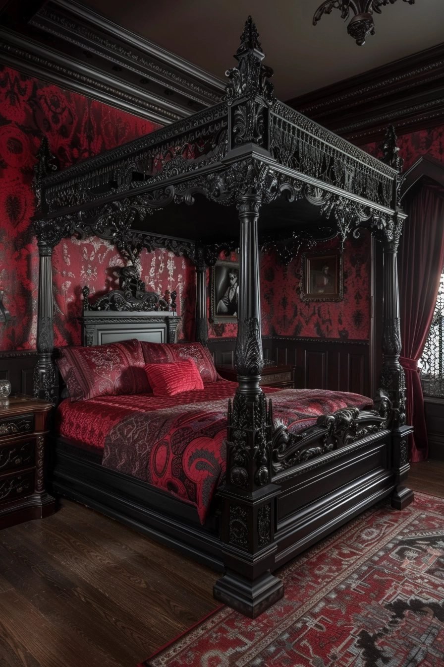 29 Gothic Bedroom Ideas To Create A Dramatic Atmosphere - Courtneys World