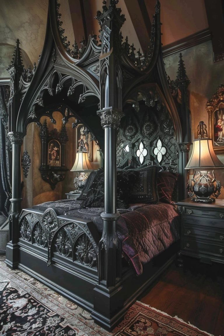29 Gothic Bedroom Ideas To Create A Dramatic Atmosphere - Courtneys World