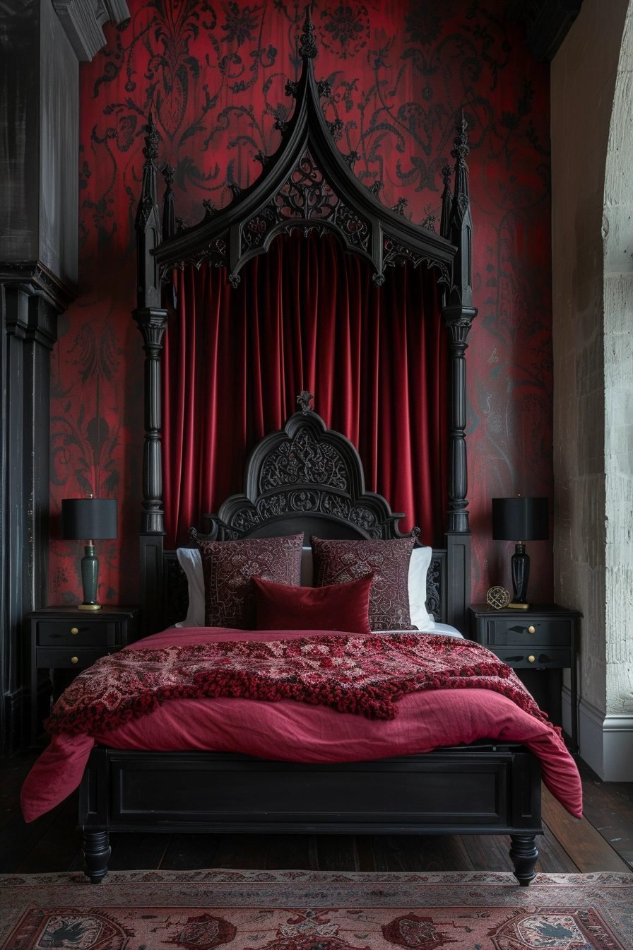 29 Gothic Bedroom Ideas To Create A Dramatic Atmosphere - Courtneys World