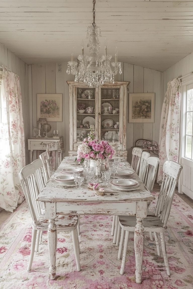 29 Shabby Chic Dining Room Ideas For A Cozy Gathering Space - Courtneys ...