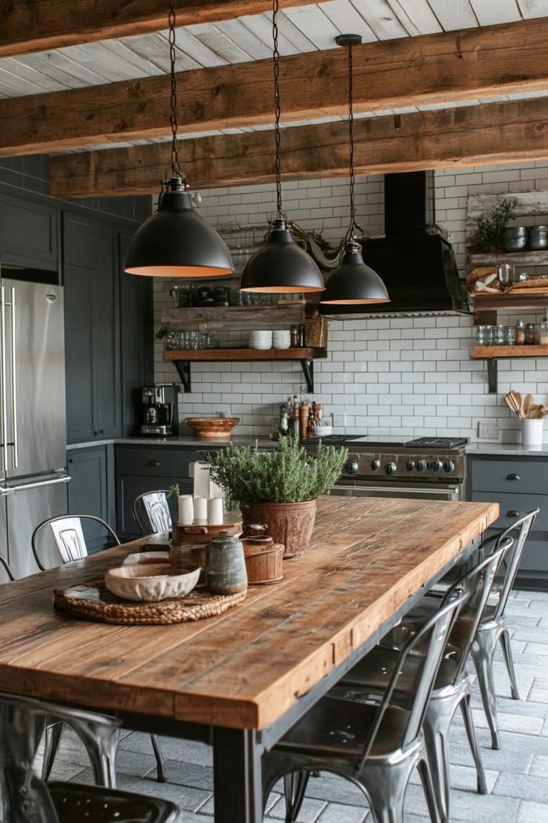29 Industrial Farmhouse Kitchen Ideas For A Rustic Charm - Courtneys World