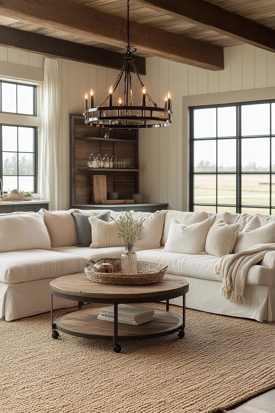 29 Industrial Farmhouse Living Room Ideas For A Unique Touch ...