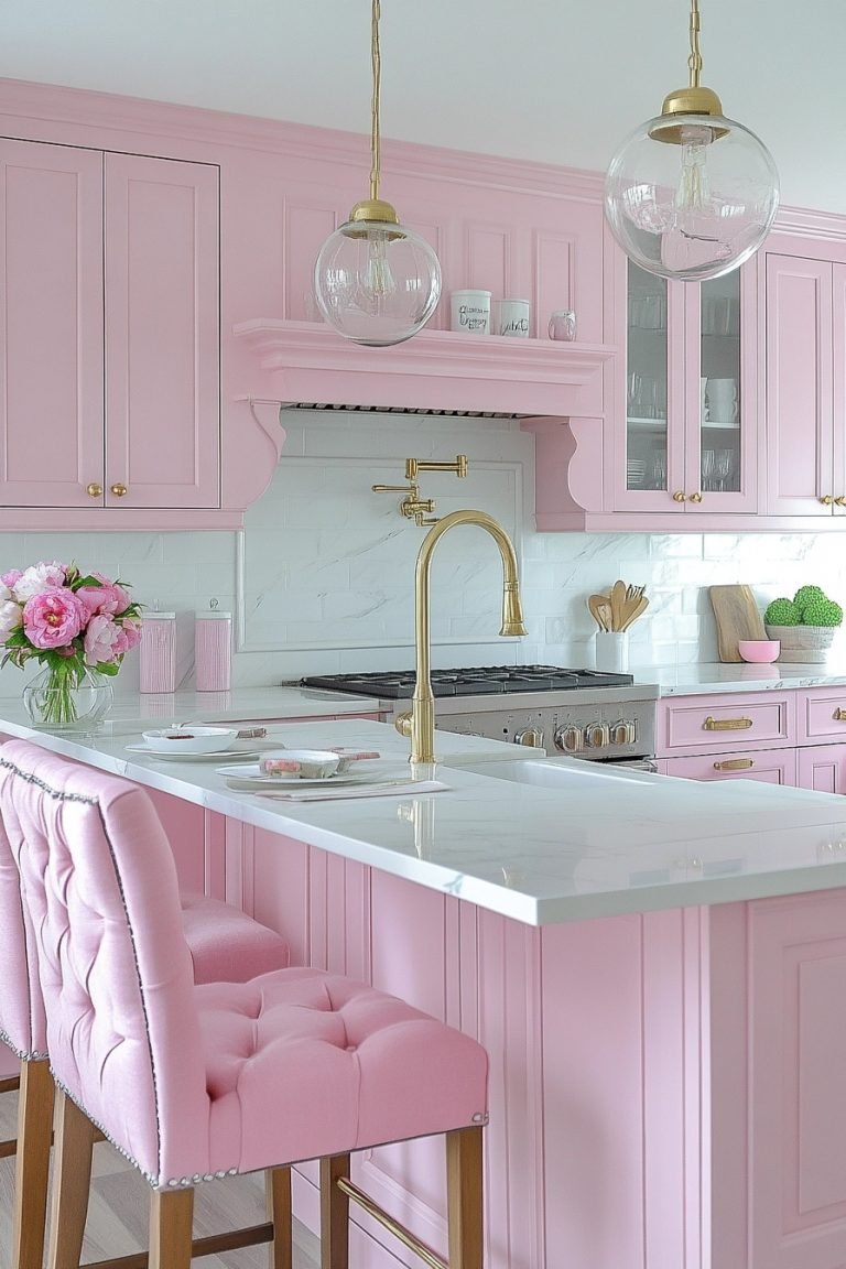 29 Pink Kitchen Ideas To Brighten Up Your Cooking Area - Courtneys World