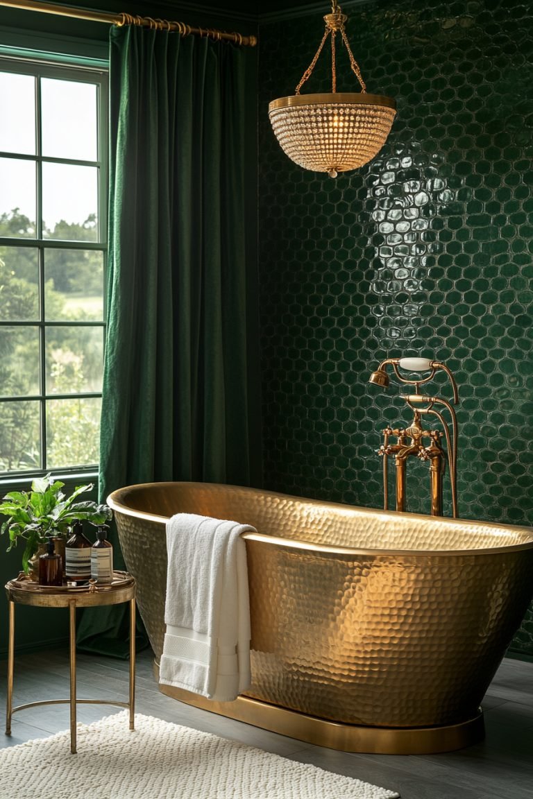 29 Emerald Green And Gold Bathroom Ideas For A Luxurious Space ...