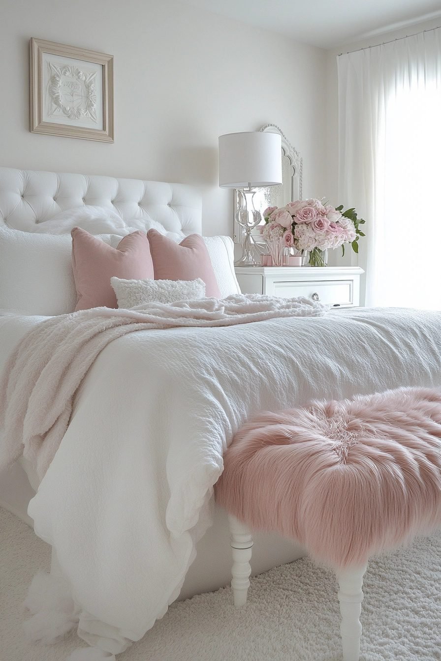 29 Pink And White Bedroom Ideas For A Soft And Elegant Look - Courtneys ...