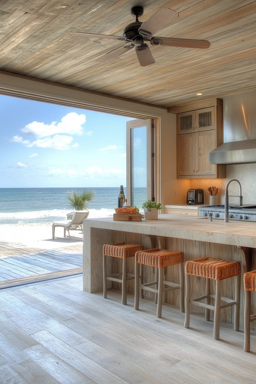 29 Coastal Farmhouse Kitchen Ideas For A Breezy Cooking Space ...