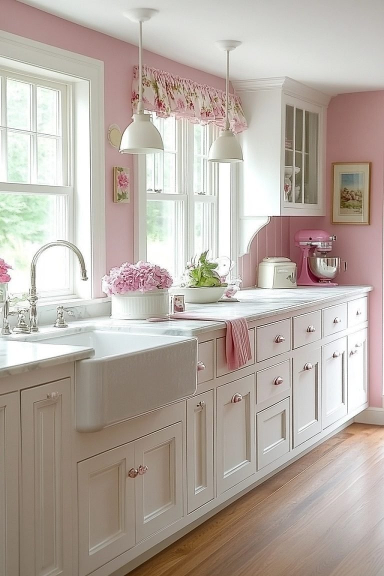 29 Pink Kitchen Ideas To Brighten Up Your Cooking Area - Courtneys World