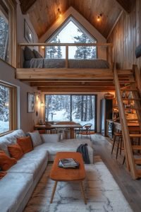 29 Small Cabin Interior With Loft Ideas For Smart Space-Saving ...