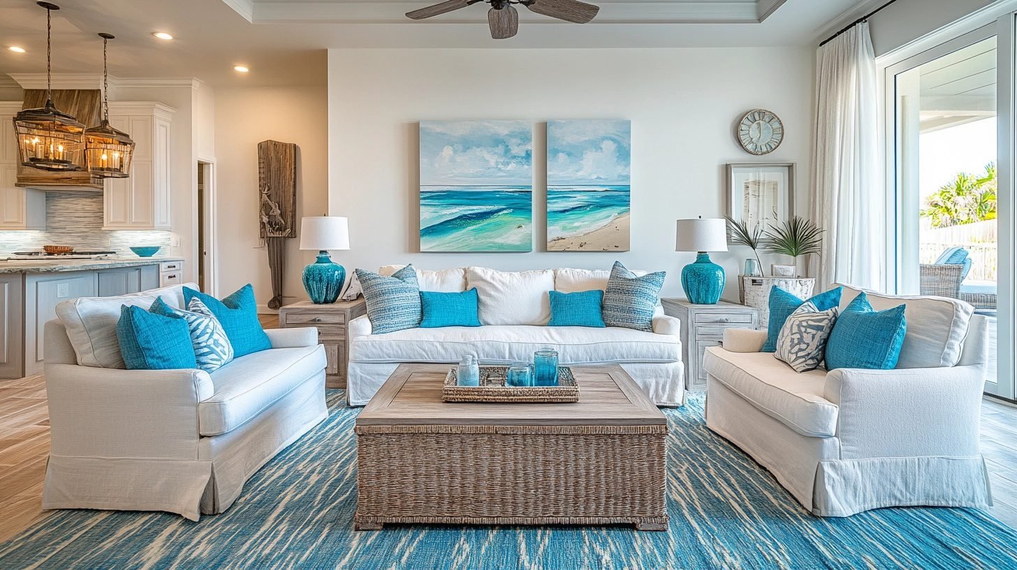 29 Beach Lounge Room Ideas: From Sandy Tones To Ocean Blues - Courtneys ...