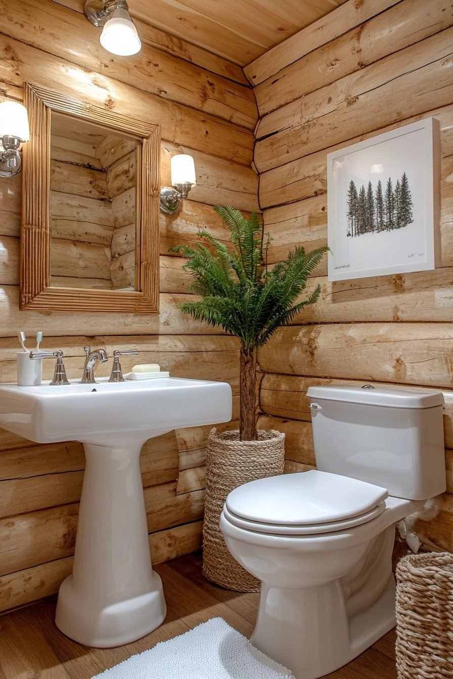 29 Small Log Cabin Interior Bathroom Ideas For A Perfectly Cozy Upgrade ...