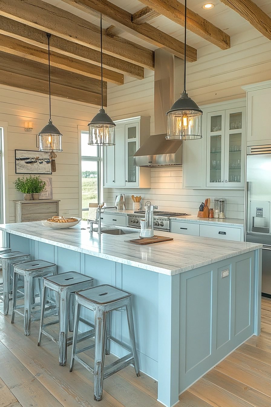29 Coastal Preppy Kitchen Ideas To Bring The Charm Of The Coast Indoors ...