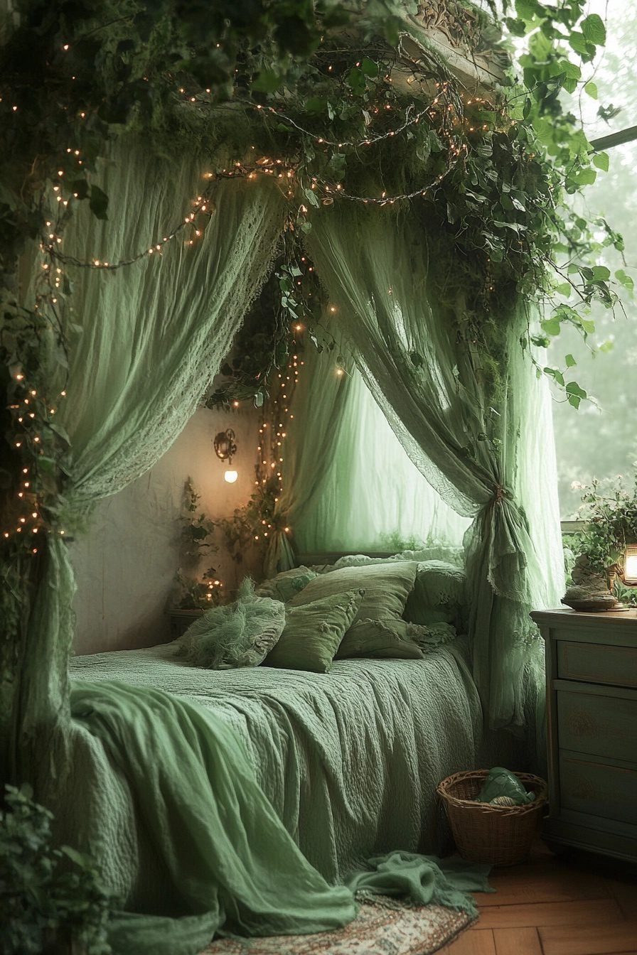 29 Green Fantasy Bedroom Ideas That Mix Dreamy Vibes With Natural ...