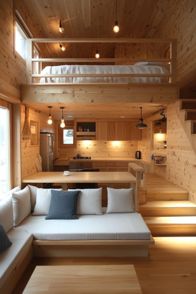 Cabin With Loft Style Home Designs 29 Small Cabin Interior With Loft