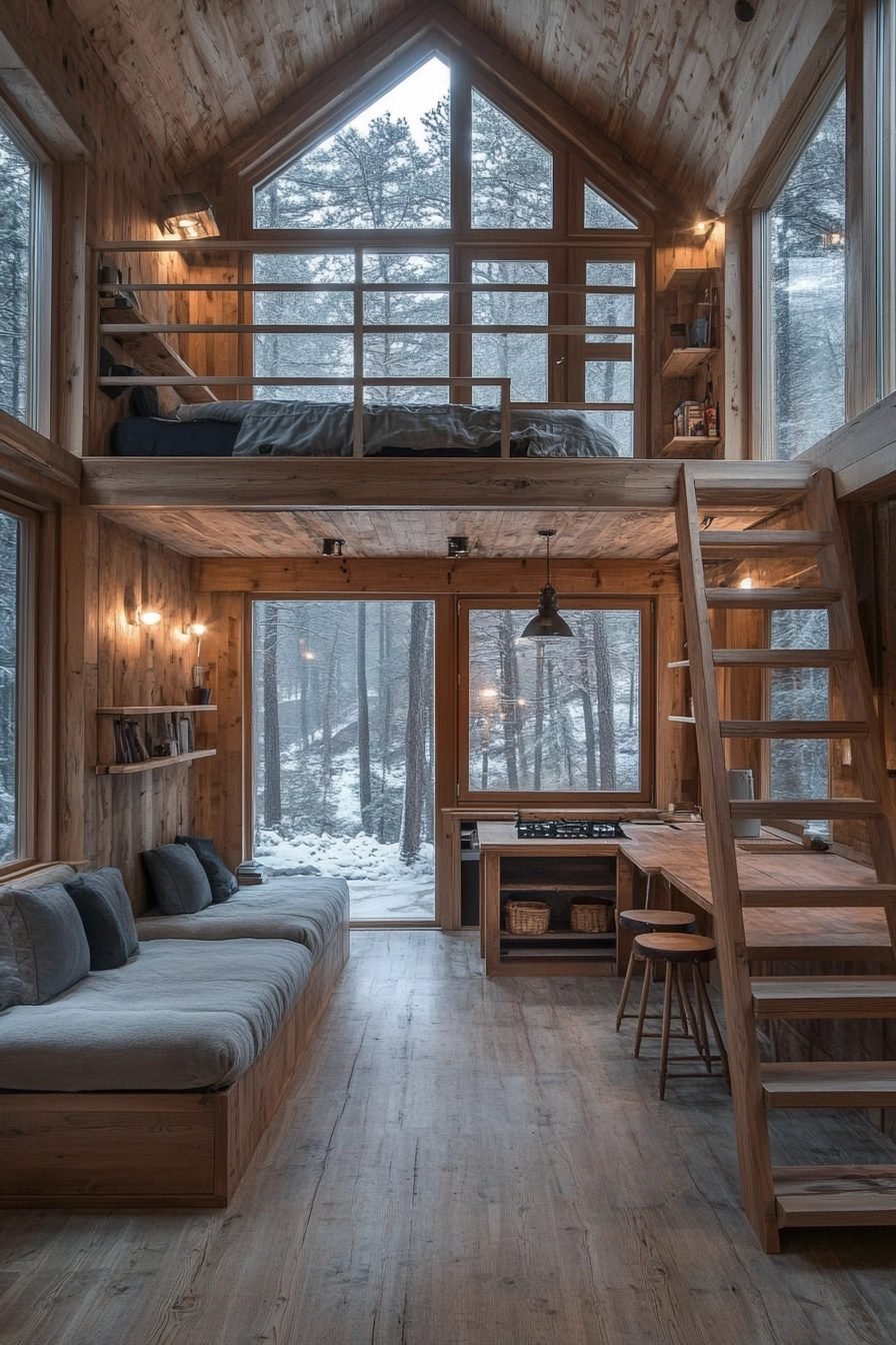 29 Small Cabin Interior With Loft Ideas For Smart Space-Saving ...