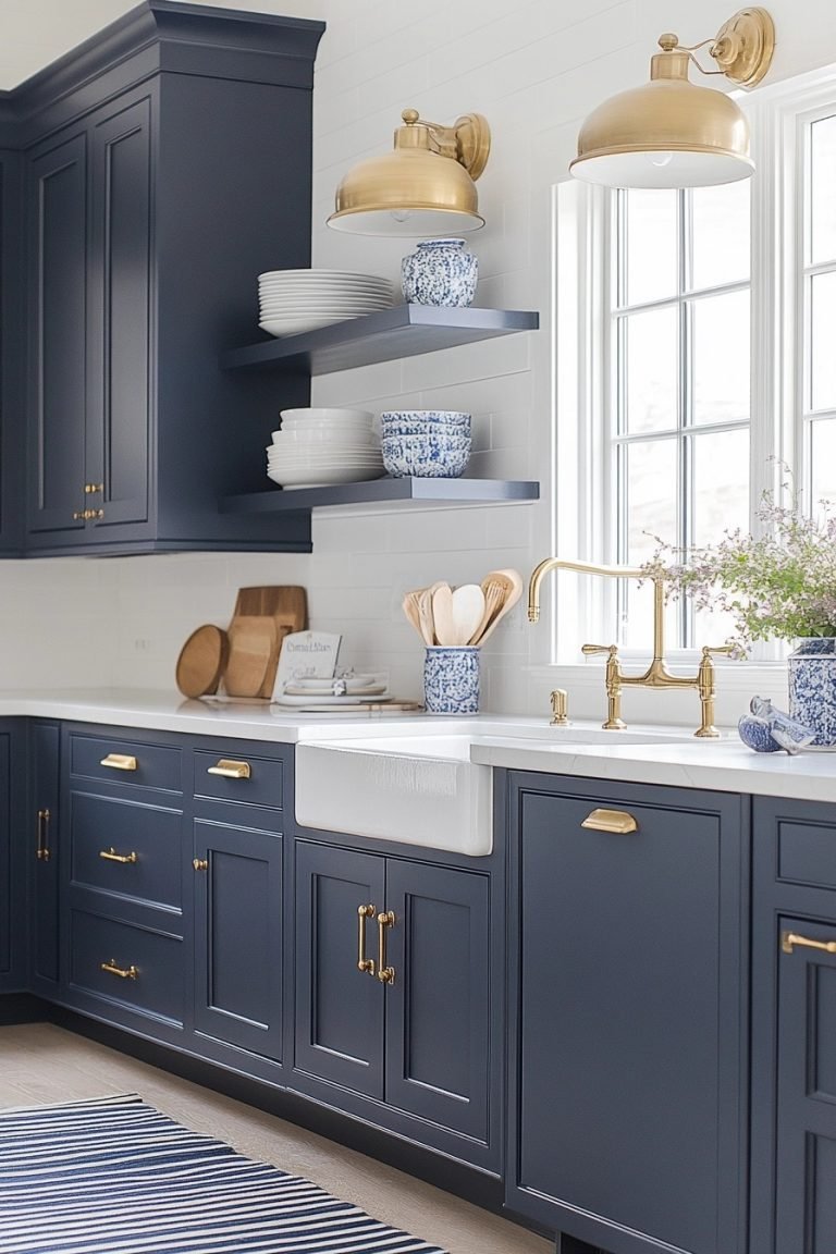 29 Classic Coastal Preppy Kitchen Ideas For A Sophisticated Beach ...