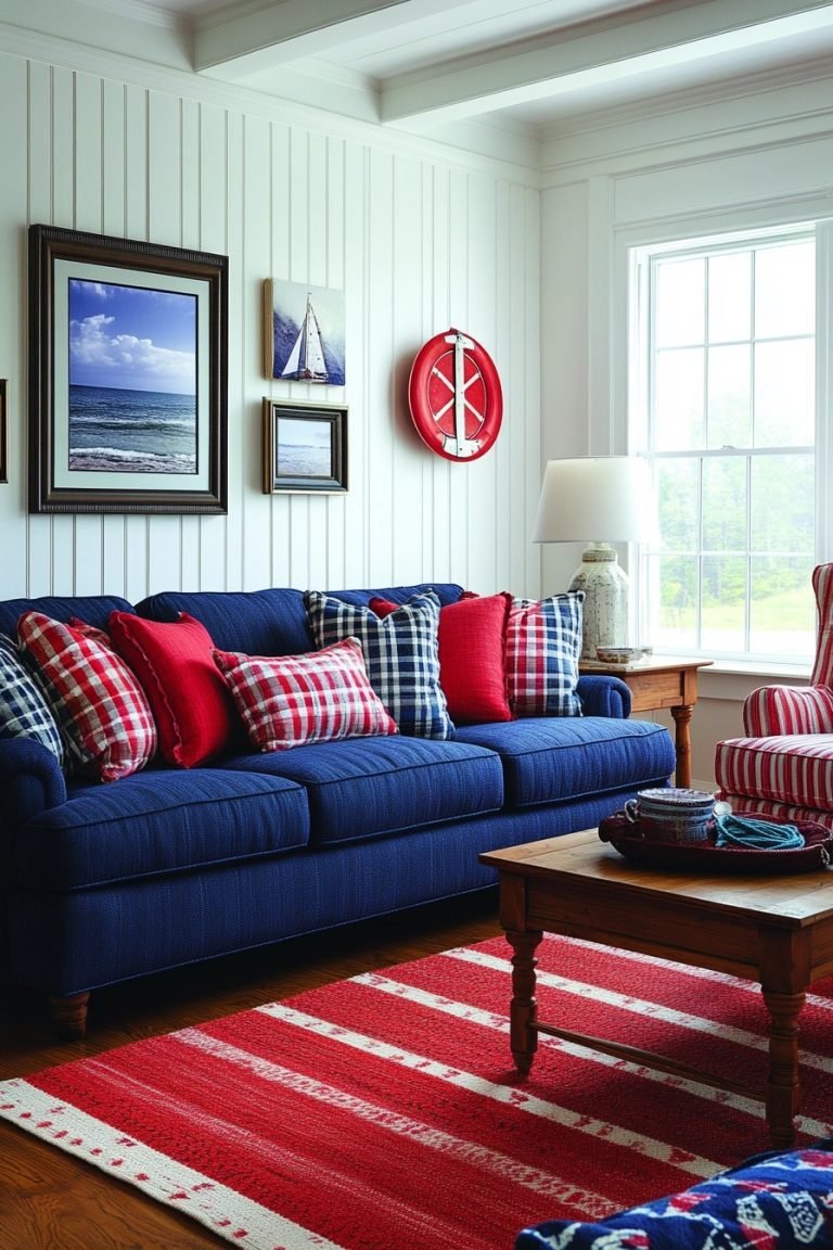 29 Coastal Preppy Living Room Decor Ideas For A Stylish Seaside ...
