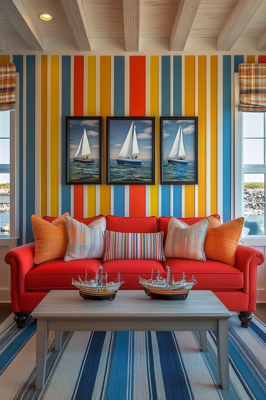 29 Coastal Preppy Living Room Decor Ideas For A Stylish Seaside ...