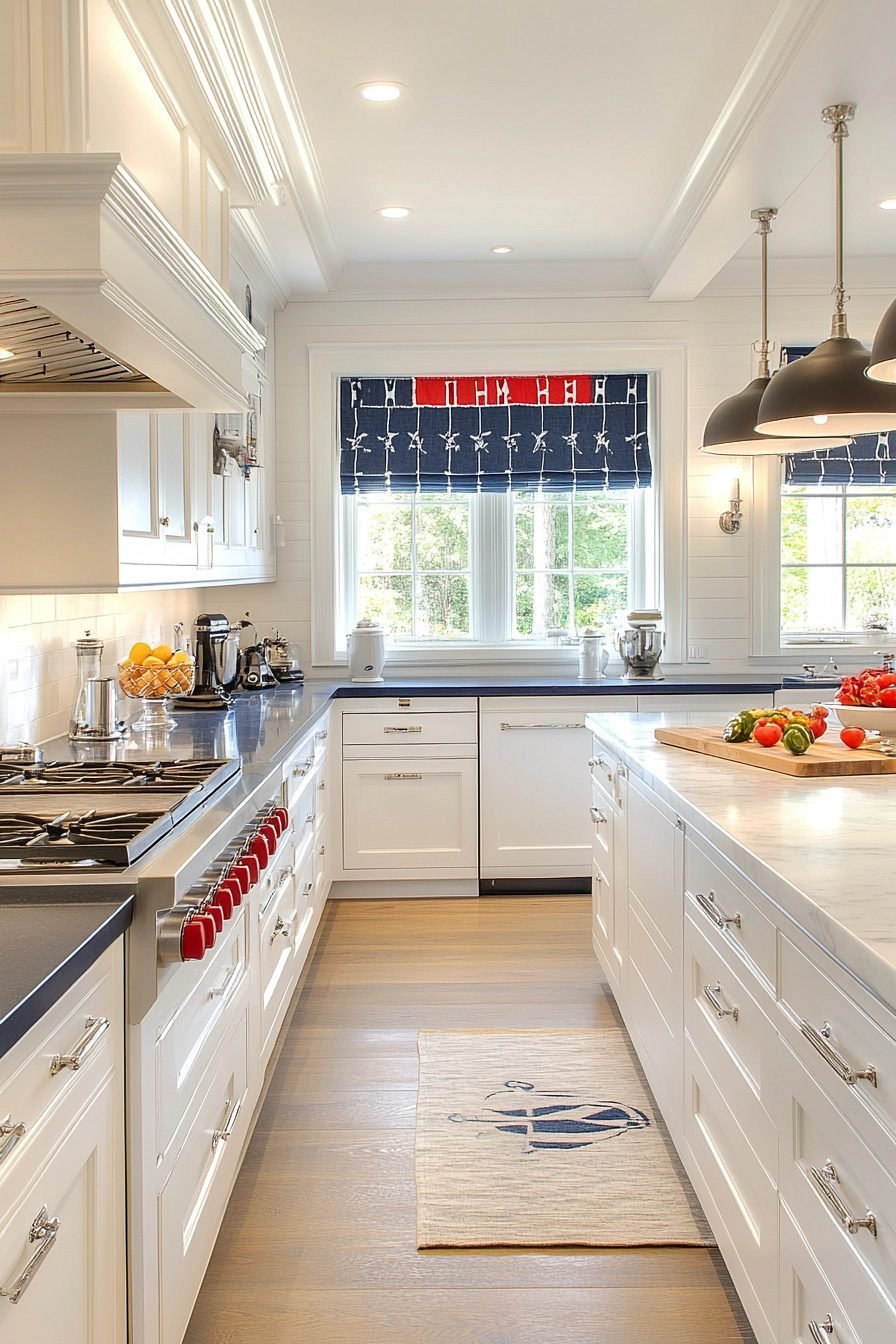 29 Classic Coastal Preppy Kitchen Ideas For A Sophisticated Beach ...