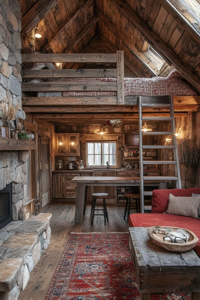 29 Small Cabin Interior With Loft Ideas For Smart Space-Saving ...