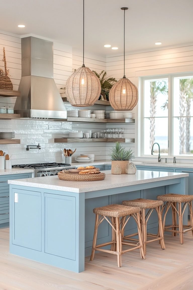 29 Classic Coastal Preppy Kitchen Ideas For A Sophisticated Beach ...