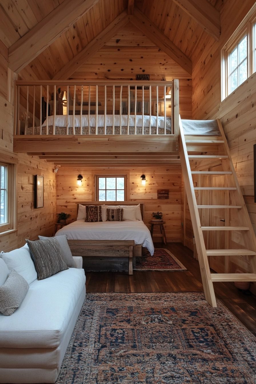 29 Small Cabin Interior With Loft Ideas For Smart Space-Saving ...