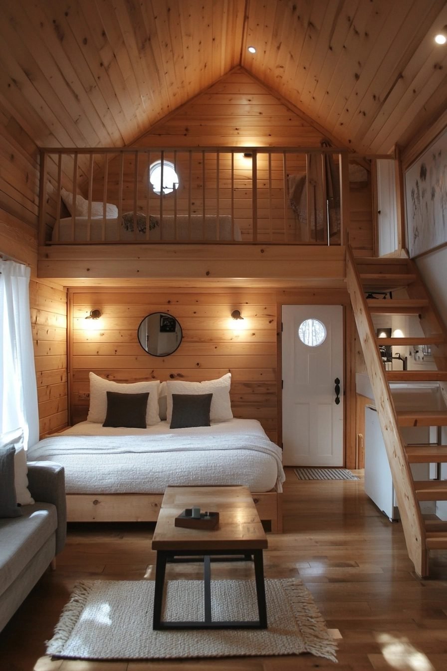29 Small Cabin Interior With Loft Ideas For Smart Space-Saving ...