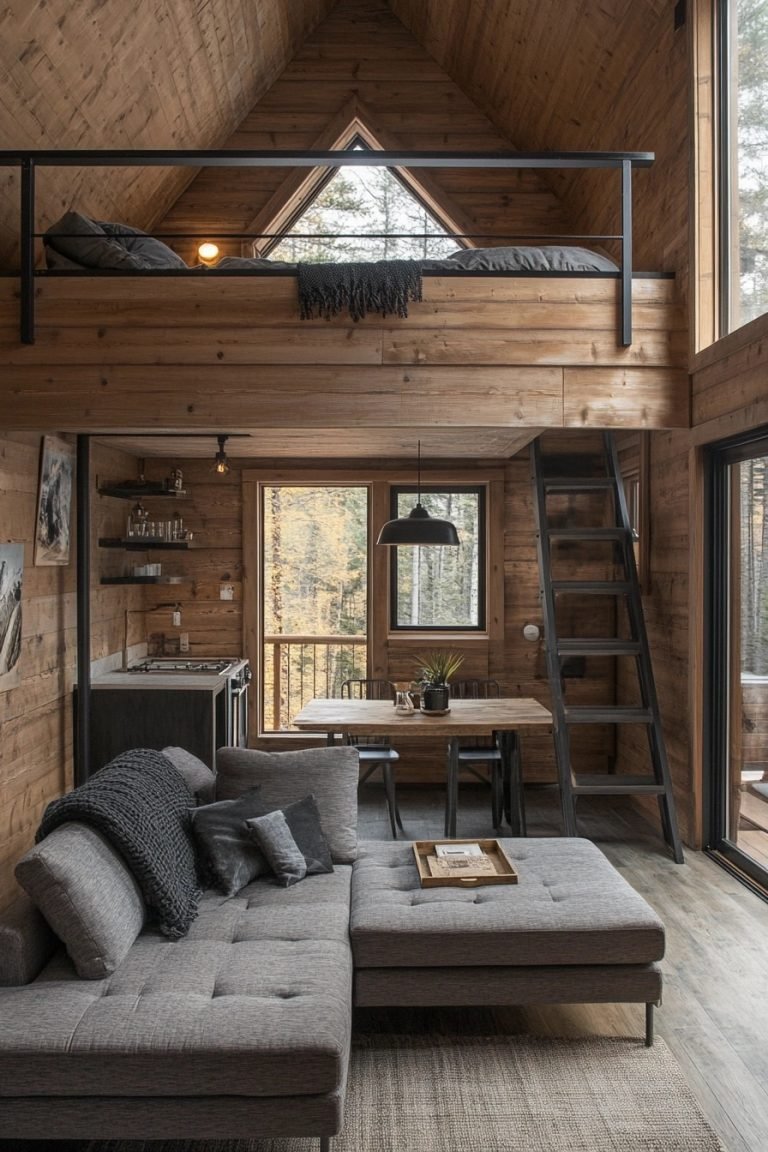 29 Small Cabin Interior With Loft Ideas For Smart Space-Saving ...