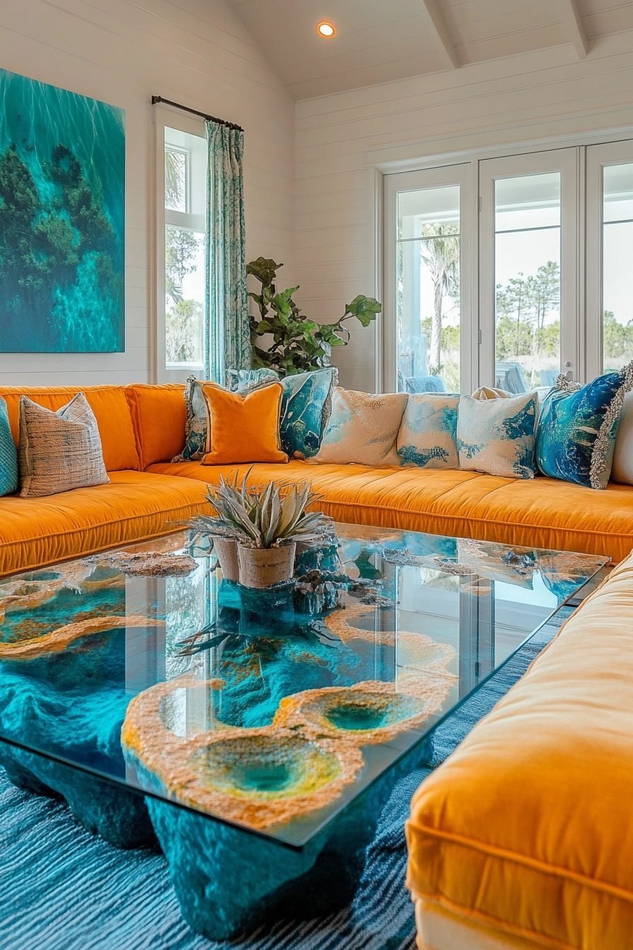 29 Coastal Preppy Living Room Decor Ideas For A Stylish Seaside ...