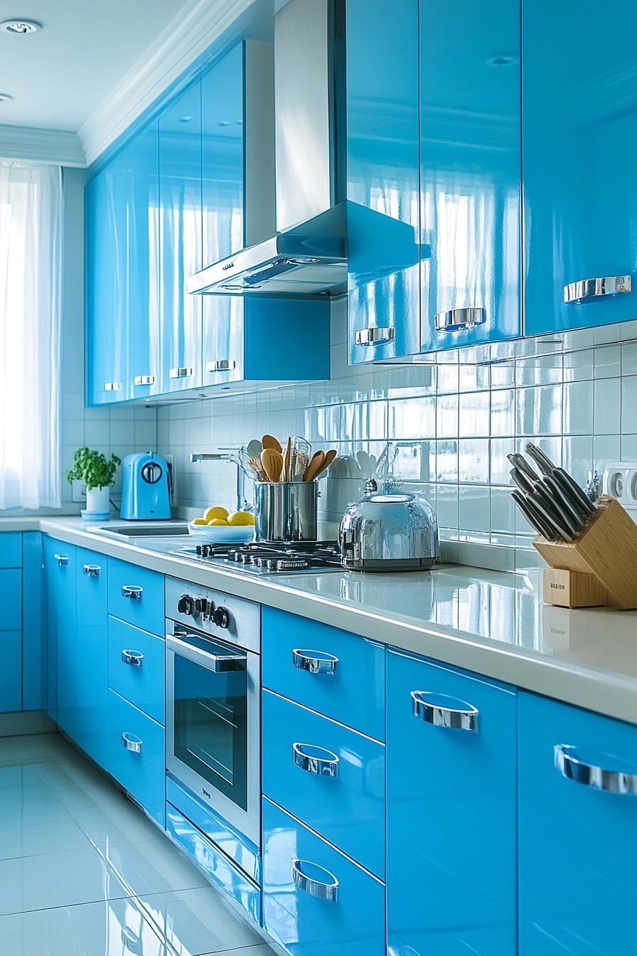 19 Powder Blue Kitchen Cabinets For A Fresh And Airy Kitchen Design ...