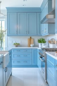 19 Powder Blue Kitchen Cabinets For A Fresh And Airy Kitchen Design ...