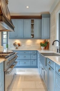 19 Powder Blue Kitchen Cabinets For A Fresh And Airy Kitchen Design ...