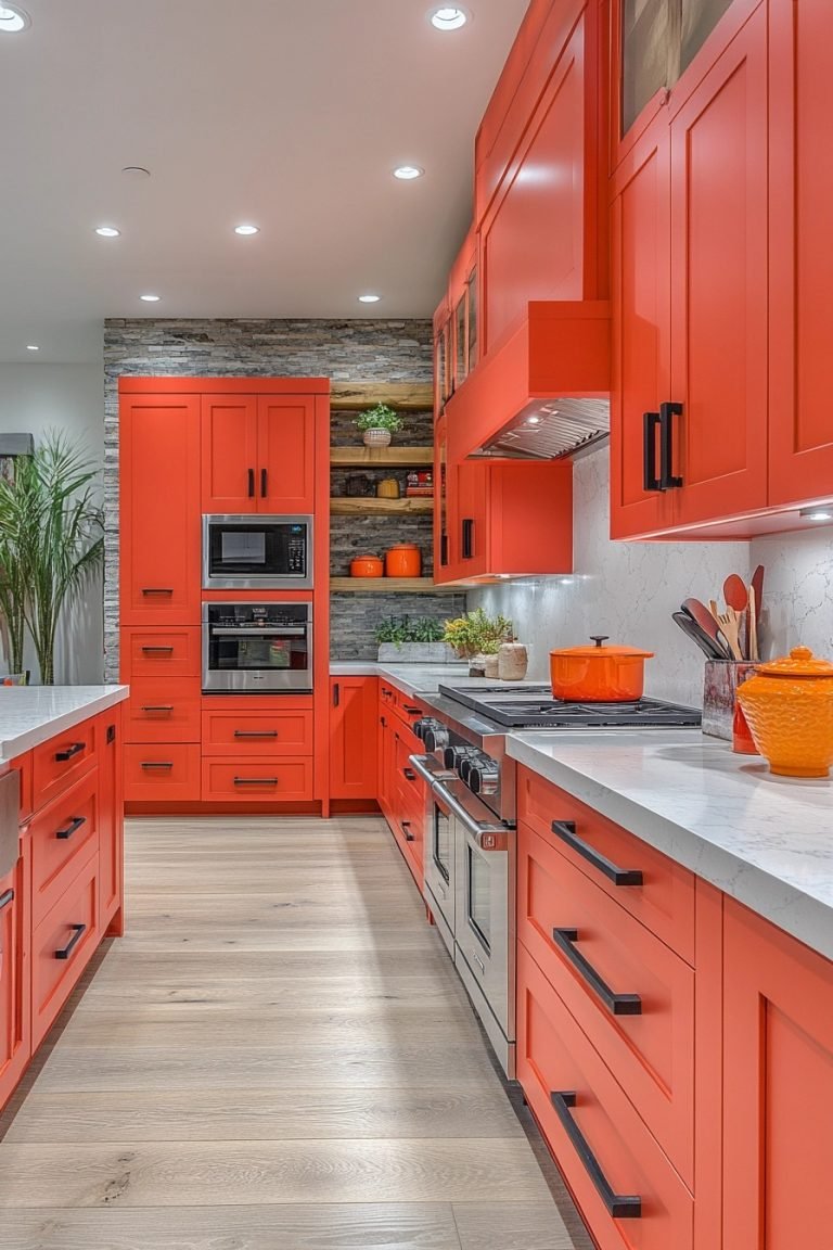 19 Red Kitchen Cabinets For A Striking And Unique Kitchen Design ...